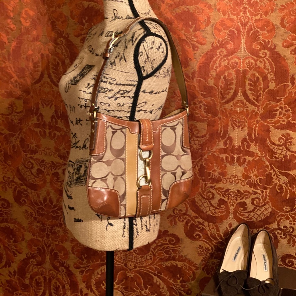 Coach “Hampton” Hobo In Signature Coach Fabric - Gem